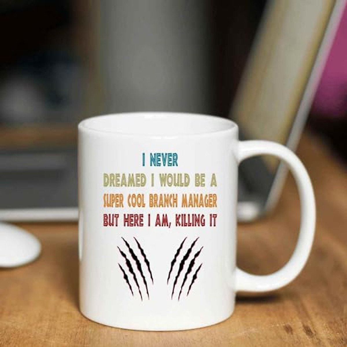 Killing It Lifestyle Gift for Branch Managers, Unisex Sweat for Grey Multicolor - Quote on 11 Oz White Ceramic Coffee Mug
