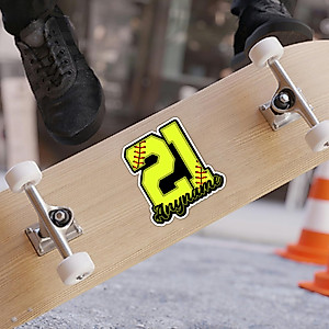 Custom Name Sticker Baseball Softball Helmet Decal Personalized Name Number Hard Hat Water-Resistant Vinyl Sticker for Helmet Merchandise Decor Water Bottle Bumper Sticker Decals Sport Gifts Idea