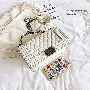 Paparazzi Womens Crossbody Purses and Handbags Faux Leather Messenger Bag Large Capacity Ladies Shoulder Satchel Purse, White