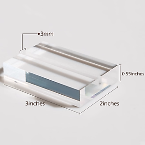 JINMURY 3" Clear Acrylic Sign Holder Stand-10 Pack Acrylic Stands for Acrylic Wedding Table Number Signs, Acrylic Card Holder, Clear Base for 5x7 Inch Acrylic Sheet Acrylic Table Signs