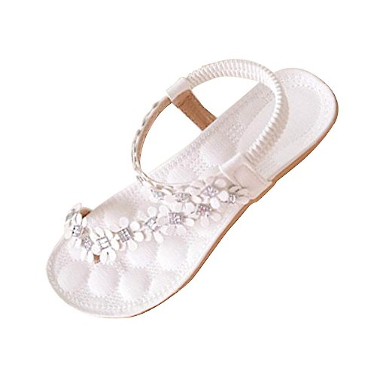 Highly Recommend Great Value Flip-Flop Women Summer Bohemia Flower Beads Flip-Flop Shoes Flat Sandals