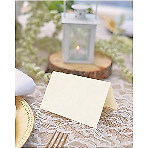 JAM PAPER Printable Place Cards - 3 3/4 x 1 3/4 - Ivory - 12/Pack