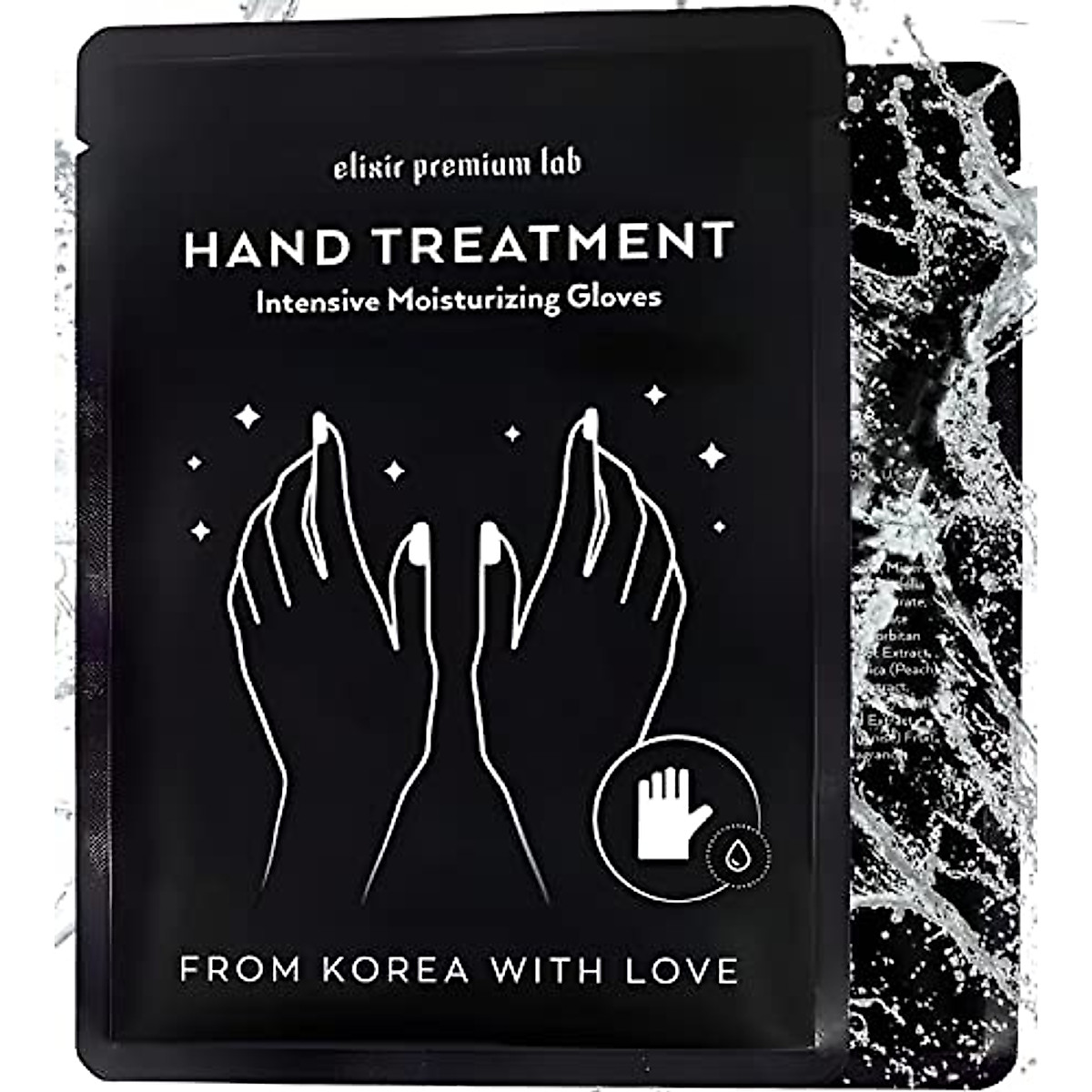 Moisturizing Hand Mask for Dry Cracked Hands & Nails - Hydrating Spa Treatment - Korean Collagen Gloves with Natural Plant Extracts - Nourishing Skin Care Gift with Shea Butter for Women & Men by Elixir
