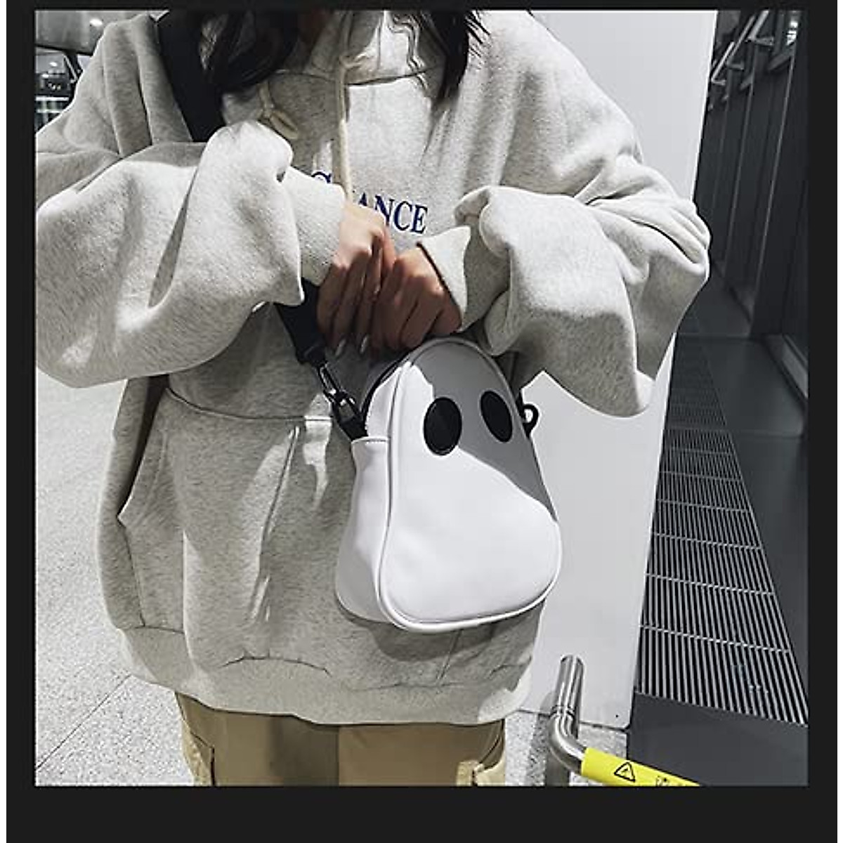 LoveWLC Special Ghost Face Handbags,White PU Ladies Purse