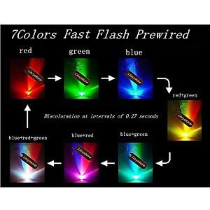 Ltvystore 70Pcs 3MM 12V 7Colors Fast Fash LED Pre Wired Prewired 7.87" Lamp Light Bulb Prewired Emitting Diode & Black 3mm LED Clip Holder Panel Mount & 9V Battery Holder Clip Snap On Connector Cable