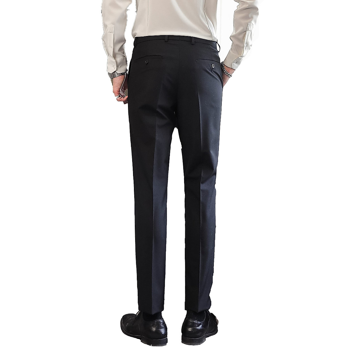 UNINUKOO Mens Suits 2 Piece Double Breasted Tuxedo Suit Slim Fit Wedding Party Dress Formal Suits for Men US Size 36 Black