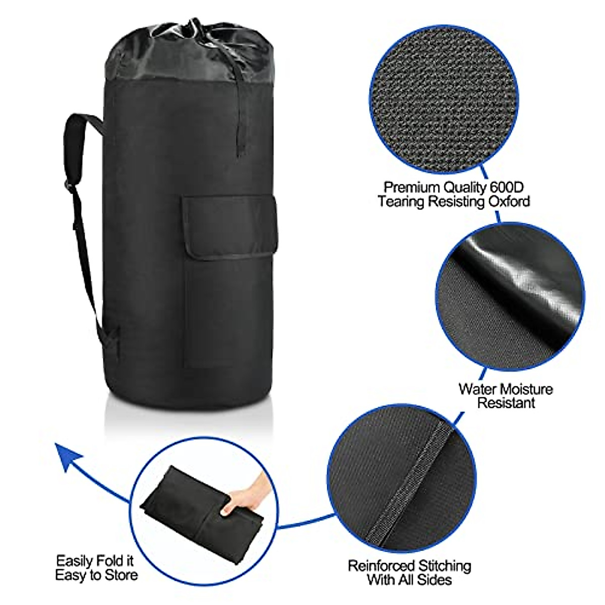 Laundry Bag Backpack, Laundry Bag Extra Large Heavy Duty, Laundry Bag Backpack with Straps, laundry bag for college Dorm ,Laundromat Apartment,