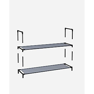 SONGMICS Shoe Rack, 10 Tier Shoe Shelf, Shoe Storage Organizer, Space-Saving, 11 x 17.7 x 68.1 Inches, Metal Frame, Non-Woven Fabric Shelves, for Entryway, Bedroom, Grey ULSH010G01
