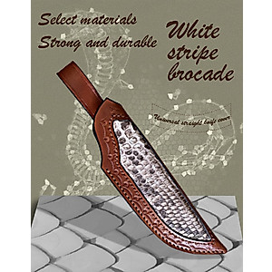 刀苑阁 Fixed Blade Knife Sheath Fits up to 8 Inch Blade,Leather Knife Sheaths Knife Holder Hunting Knife Sheath,Straight Knife Sheath Brown