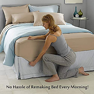 White House Linen 600 Thread Count Egyptian Cotton 1 Fitted Sheet Upto 10 inch deep Pocket Full XL (54" X 80") Aqua Stripe