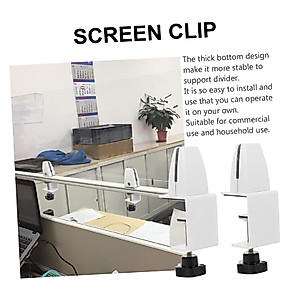 2pcs Bezel retaining Clip Office Desk Partition Support Screen Clip Holder Tables Adjustable Office Desk Tabletop Partition Clamp Protective Screen Aluminum Alloy No Punching