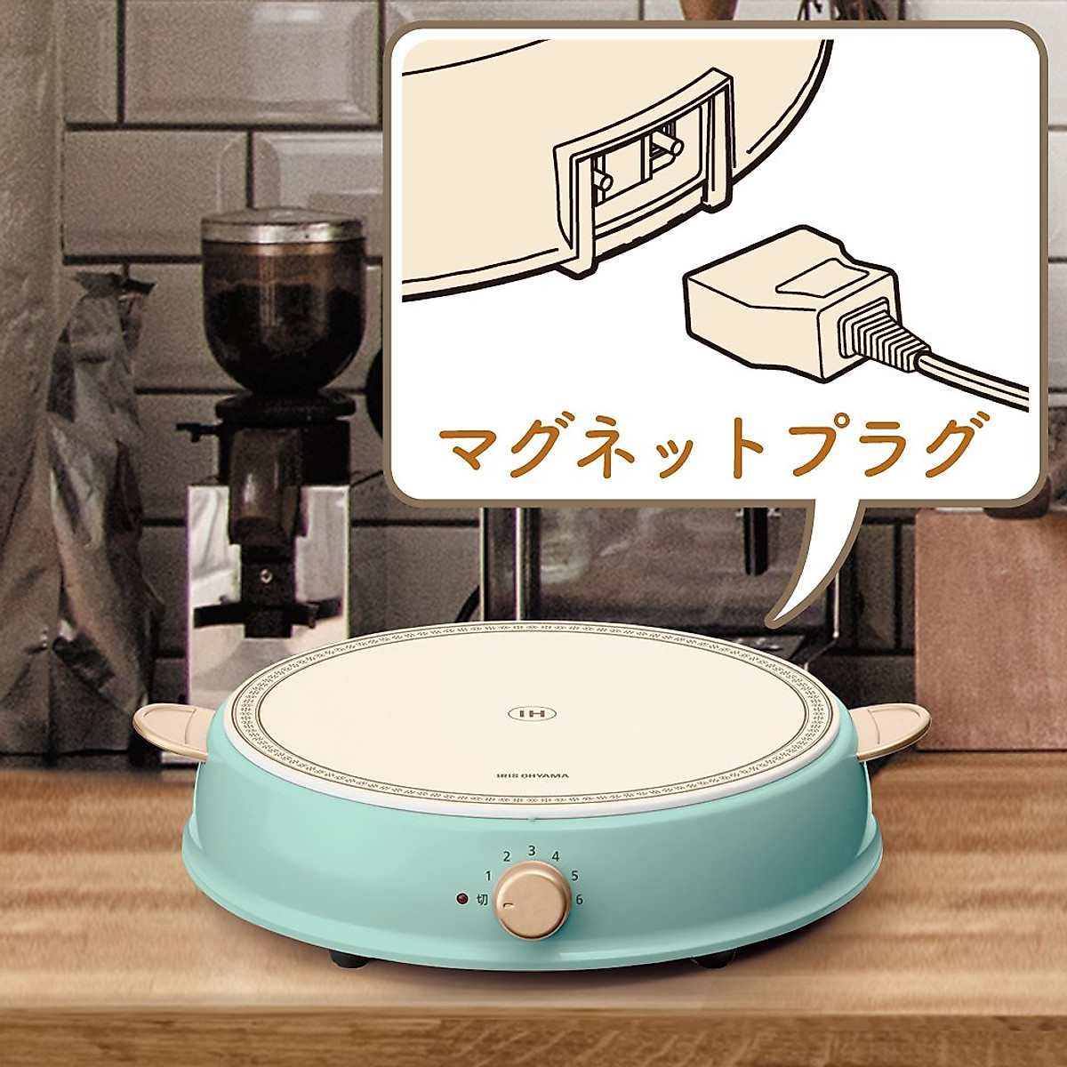 IRIS OHYAMA Party IH Cooking Heater "ricopa" IHL-R14-AA (Ash Blue)【Japan Domestic genuine products】