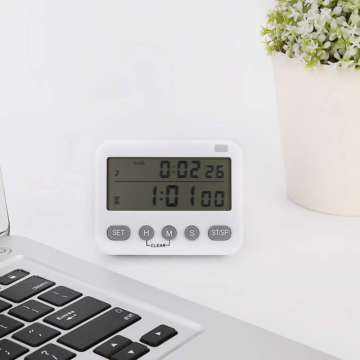 Silent Cooking Timer, Digital Timer Vibrating Alarm Clock Home Kitchen Reminder Clock for Kids Seniors Homework Classroom Yoga Office