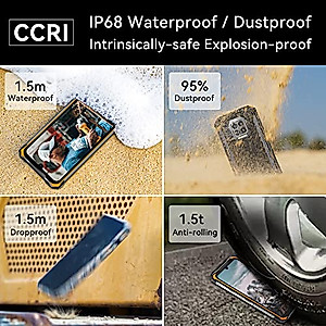 DORLAND EX-08 4G Rugged Smartphone, Cell Phone Industrial Intrinsically Safe Outdoor Unlocked Dual SIM 8GB+128GB 5" FHD Screen Android 9.0 IP68 Waterproof Explosion Proof, Black