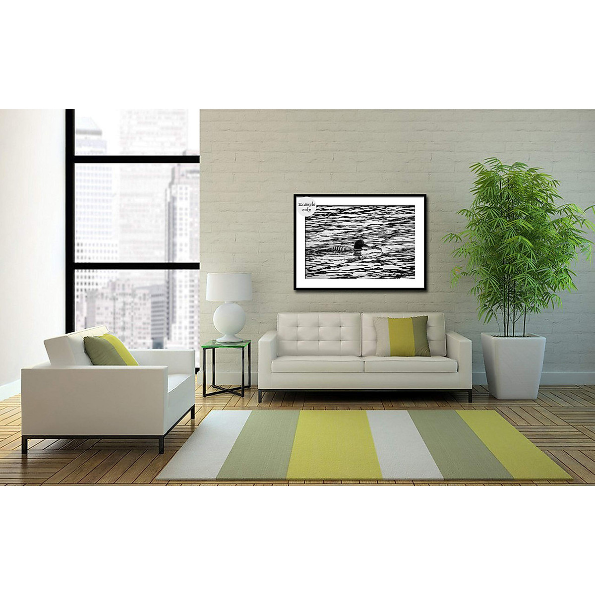 Swimming Loon on Water Bird Photography Unframed Black and White Print Nature Photo Silver Gray Wall Art Monochrome Home Decor