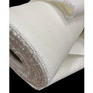 European 100% Linen White Fabric by The Yard