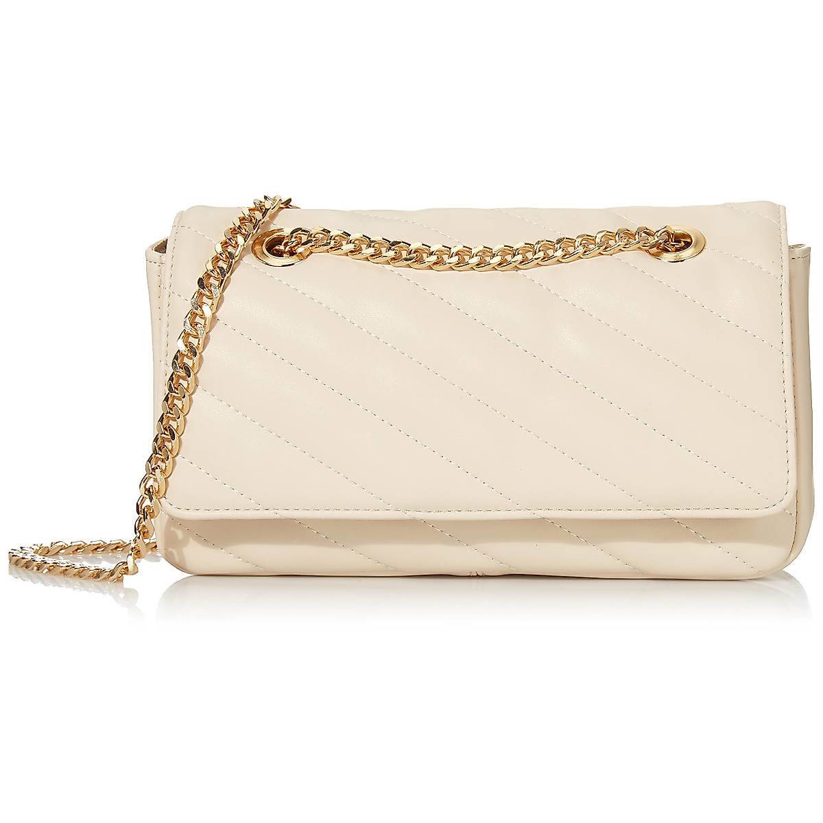 The Drop Women's Koko Chain Strap Flap Bag, Bone, One Size
