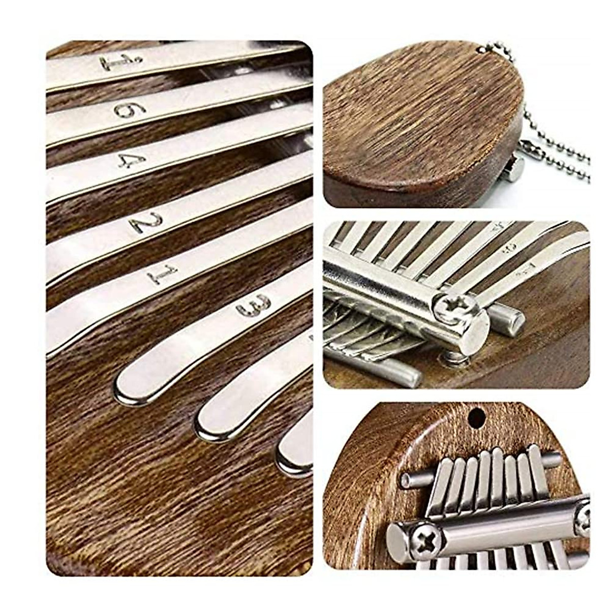 Thumb Piano 8 Key Mini Kalimba, Exquisite Finger Piano, Portable Marimba Musical Instrument Gift, Wooden Finger Mbira with Lanyard Special Gifts for Kids and Adults Beginners