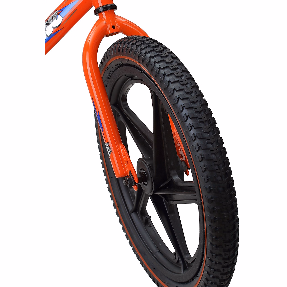 Mongoose Stun Freestyle BMX Kids Bike, Mag Wheels, Small Stand-Over Steel Frame, Chain Guard, Foot Brake, Boys and Girls 5 - 7 Years Old, 18-Inch Wheels, Blue/Orange