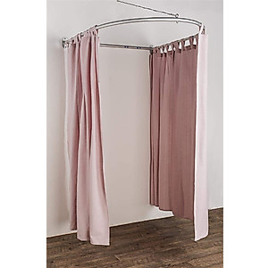 Displays2go Retail Dressing Room Kit, Semi-Circle, Aluminum Curtain Rod, Wall Mount - Silver (SMDRF4860)