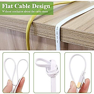 FOSTO Cat7 Ethernet Cable 40 ft,cat 7 Patch Cable Flat RJ45 High Speed 10 Gigabit LAN Internet Network Cable for Xbox,PS4,Modem,Router,Switch,PC,TV Box (40Feet, White)