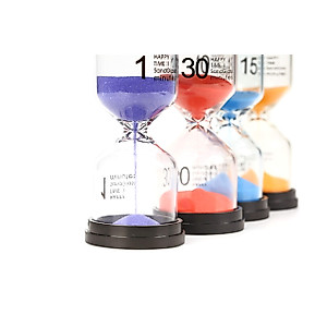 Set of 4 Sand Timer for Kitchen, Hourglass Classroom Timer Clock for Kids by C Crystal Lemon