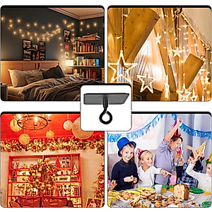 AccEncyc No Hole Adhesive Ceiling Hooks 10Pcs No Drill Ceiling Hanging Hook for Hanging Light Plants Lanterns Wind Chime Hanger Sticky Eye Hooks for Baby Mobile Curtain