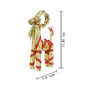 GentingScandinavian Straw Goat Jubbock-11.8 inches Tall, Garden Yard Outdoor Interior Decoration，Christmas Straw Goat Christmas Straw Ornaments Goat Yule Goat Straw Ornament Swedish for Xmas