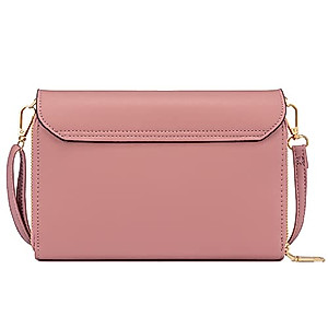 Sanxiner Small Crossbody Bag for Women,Cute Crossbody Purses for Women Phone Purse Wallet with Credit Card Slots (1-Pink)
