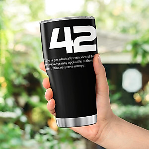 KINGGGGG Tumbler 30 Oz The with Lid and Straw Meaning Stainless Of Coffee Life Insulated Is Steel 42 Travel Tea