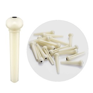 36PCS Acoustic Guitar Bridge Pins Pegs with 2 PCS Guitar Saddle Nut and Bridge Pin Puller Remover, Ivory & Black