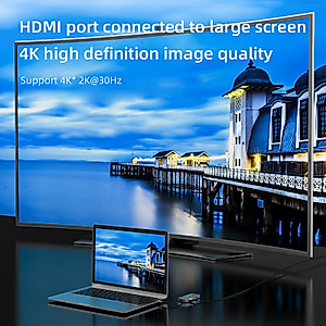 USB C HUB Adapter 6 in 1 with USB 3.0 Connections 4K-HDMI 60wPD SD/TF Card Reader Laptop Docking Station MacBook