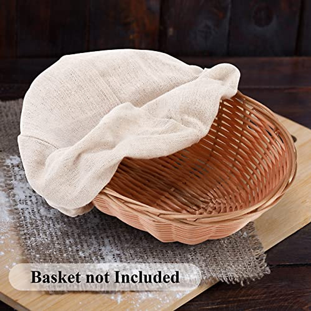 Hiceeden 15 Pieces Bread Proofing Basket Cloth Liner, 7.8 Inch Oval Natural Fiber Dough Banneton Proofing Basket Cover for Homemade Bread Home Baking, Fit for 7.8" Diameter or Smaller Basket