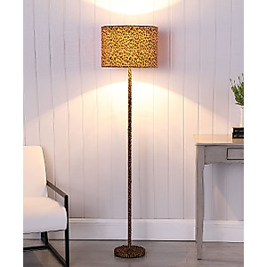 Ore International HBL2422 59" in Faux Suede Leopard Print Floor Lamp