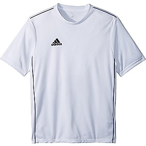 adidas Juniors' Core 18 Training Soccer Jersey White/Black, X-Large