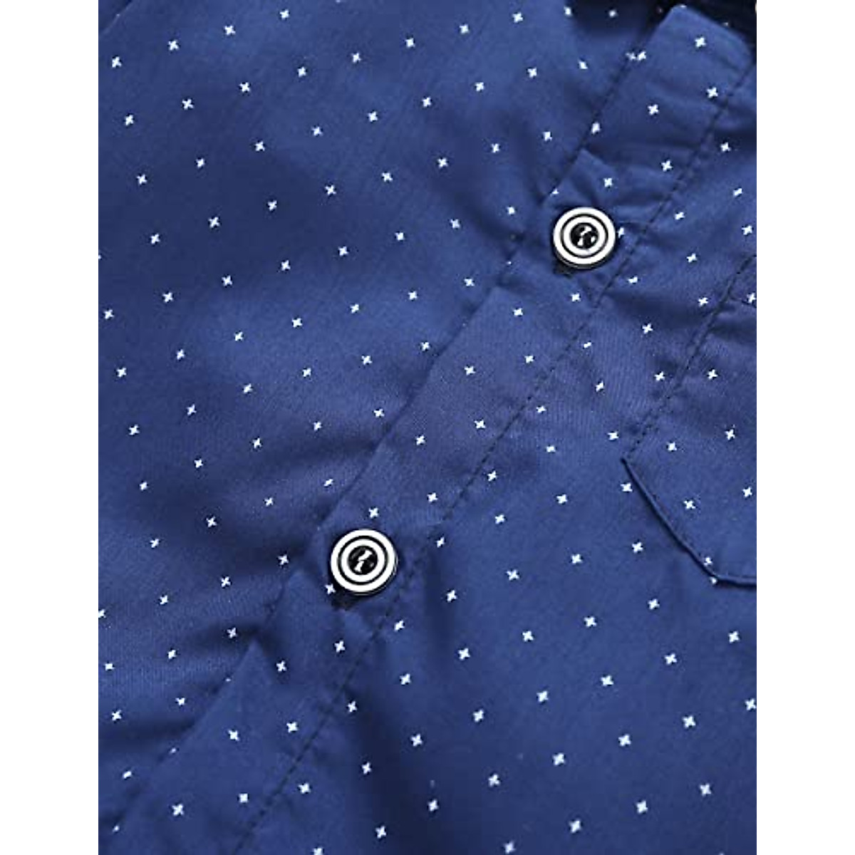 HeMarIsle Baby Toddler Boys Tuxedo Onesie Dress Shirt Bodysuit Formal Long Sleeve Rompers for Wedding Party (2150Blue, 6-9 M)