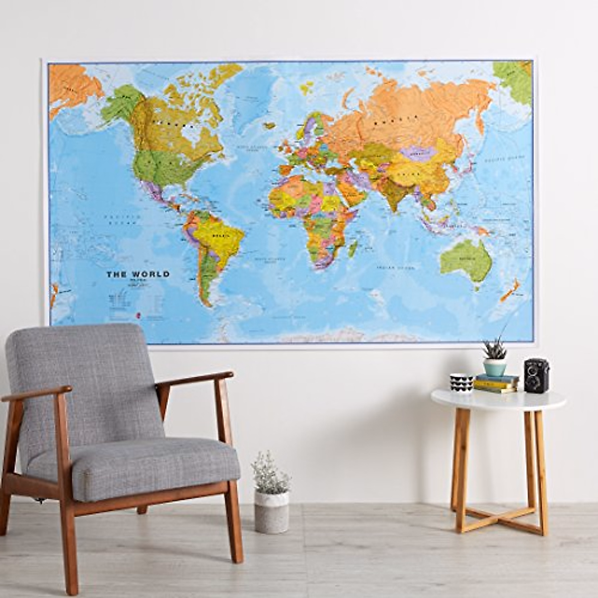 Maps International Giant World Map - Mega-Map Of The World - 46 x 80 - Full Lamination