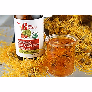 Berry Beautiful Certified Organic Red Raspberry Seed Oil - Cold-pressed from US grown raspberries (1 fl oz)