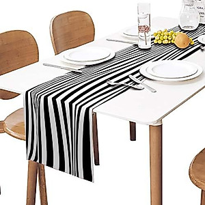 Jacrane Runner for Table 13X72 Inch Abstract Background Stylized Flowing Water Illusion Graphic Art Table Runner for Home Party Decor