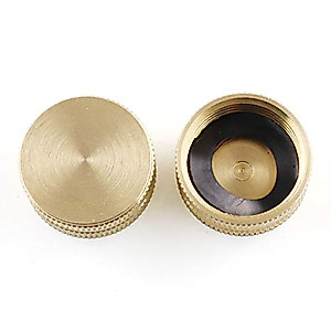 E-outstanding 2PCS 3/4" Brass Garden Hose End Caps with Washers