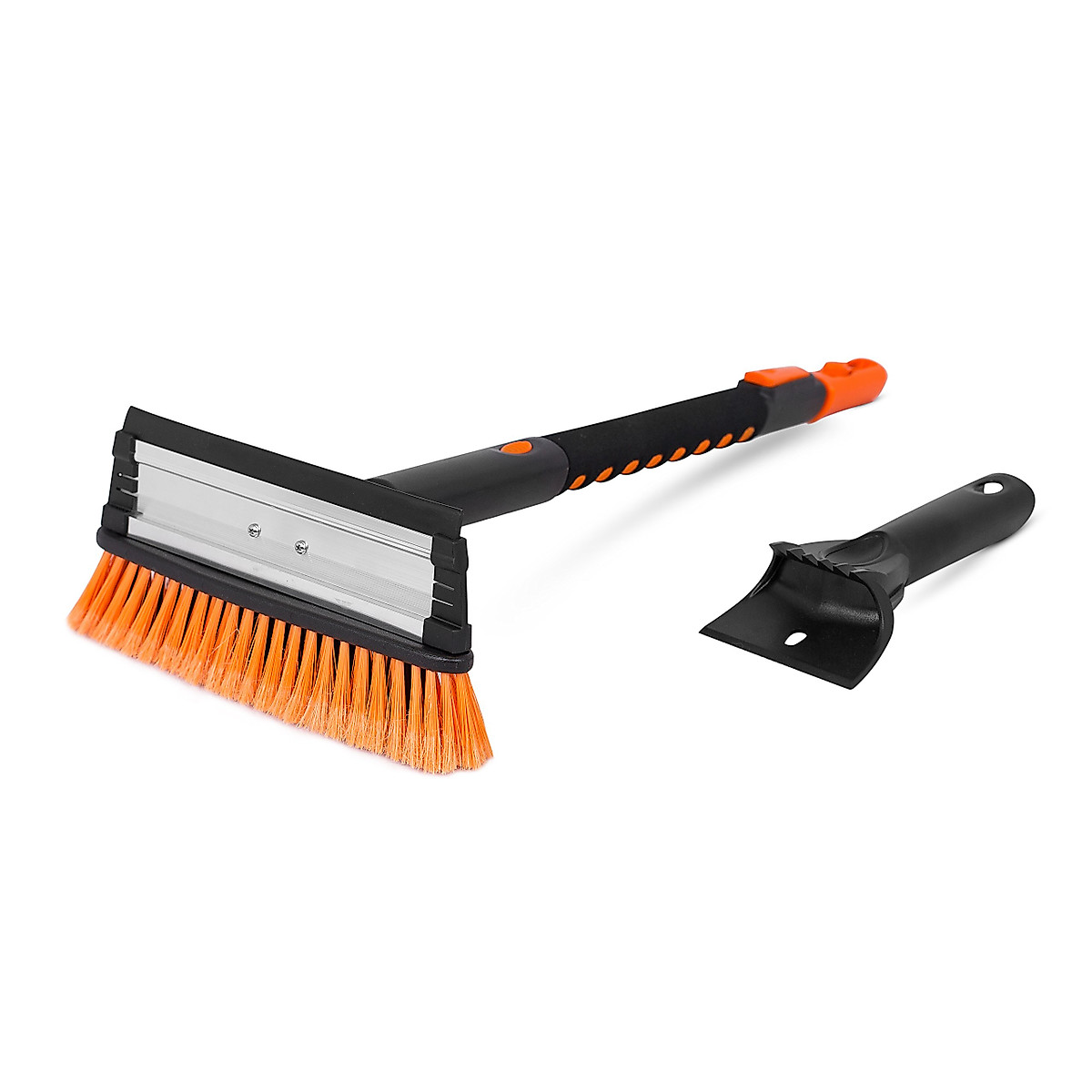 Snow MOOver 39" Extendable Snow Brush with Detachable Ice Scraper | 11" Wide Squeegee & Bristle Head | Lightweight Aluminum Body with Ergonomic Grip | No Scratch Winter Cleaning Tool for Cars & SUVs