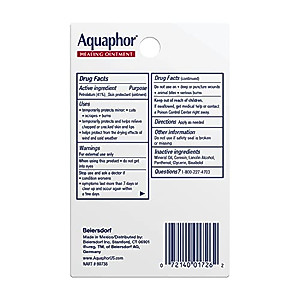 Aquaphor Healing Ointment Advanced Therapy Skin Protectant, Dry Skin Body Moisturizer, 0.25 Oz Jar, Pack of 6