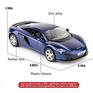 TGRCM-CZ 1/36 Scale McLaren S650 Casting Car Model, Zinc Alloy Toy Car for Kids, Pull Back Vehicles Toy Car for Toddlers Kids Boys Girls Gift (Black)