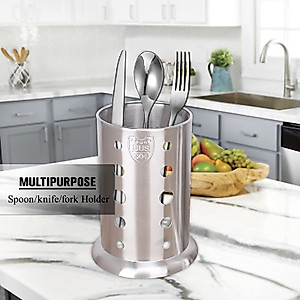 WillFee 304 Stainless Steel Straw Holder, Counter-top Straw Dispenser, Kitchen Organizer for Utensils, Cutlery, Gadgets, Spoons Forks Chopsticks Storage