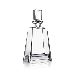 Luna Whiskey Decanter – 23 oz Crystal Modern Decanter – Small Liquor Decanter with Stopper – Booze Decanter for Whiskey, Bourbon, Brandy, Liquor, and Rum – Scotch Bar Container