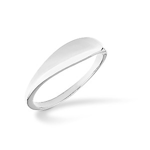 Miabella 925 Sterling Silver or 18Kt Yellow Gold Over Silver Signet Ring for Women Made in Italy (sterling silver, 5)