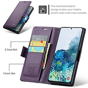 Samsung S20+ Plus Wallet Case with Card Holder Kickstand Magnetic,Leather Flip Case for Samsung Galaxy S20+ Plus 6.7 Inch[Not for S20 or Ultra] (Purple)