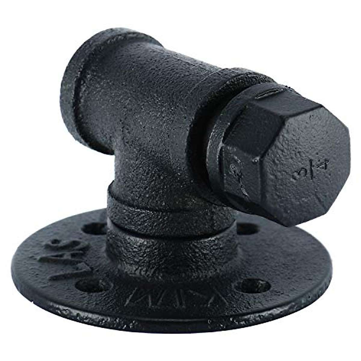 Homend Black Wall Mounted Towel Hooks,Rustic Robe and Towel Racks for Bathrooms,Heavy Duty DIY Style,Chic Industrial Iron Pipe with Electroplated Black Finish,Mounting Hardware Included