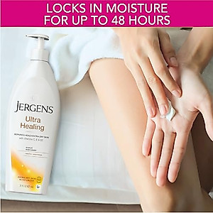 Jergens Ultra Healing Dry Skin Lotion, Hand and Body Moisturizer for Quick Absorption into Extra Dry Skin with Hydralucence Blend, Vitamins C, E and B5, White, 21 oz, Pack of 3