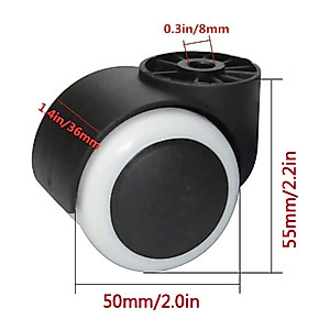 Office Chair Caster Wheels Set of 5 Office Chair Revolving Chair Casters Replacement Nylon Furniture Wheels Premium Computer Desk Castor Bearing Capacity 125KG / 276lbs (5) Colour Name:Plunger Stem He